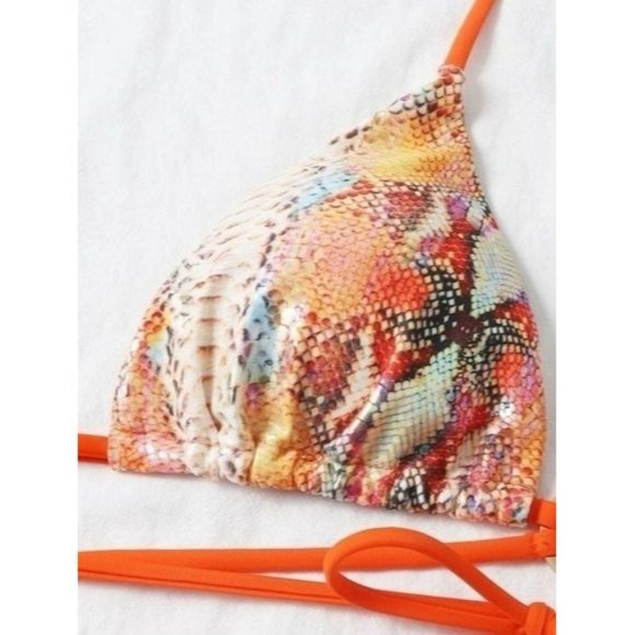 Swim | Snakeskin Ring Linked Halter Tie Side Bikini Swimsuit | Poshmark